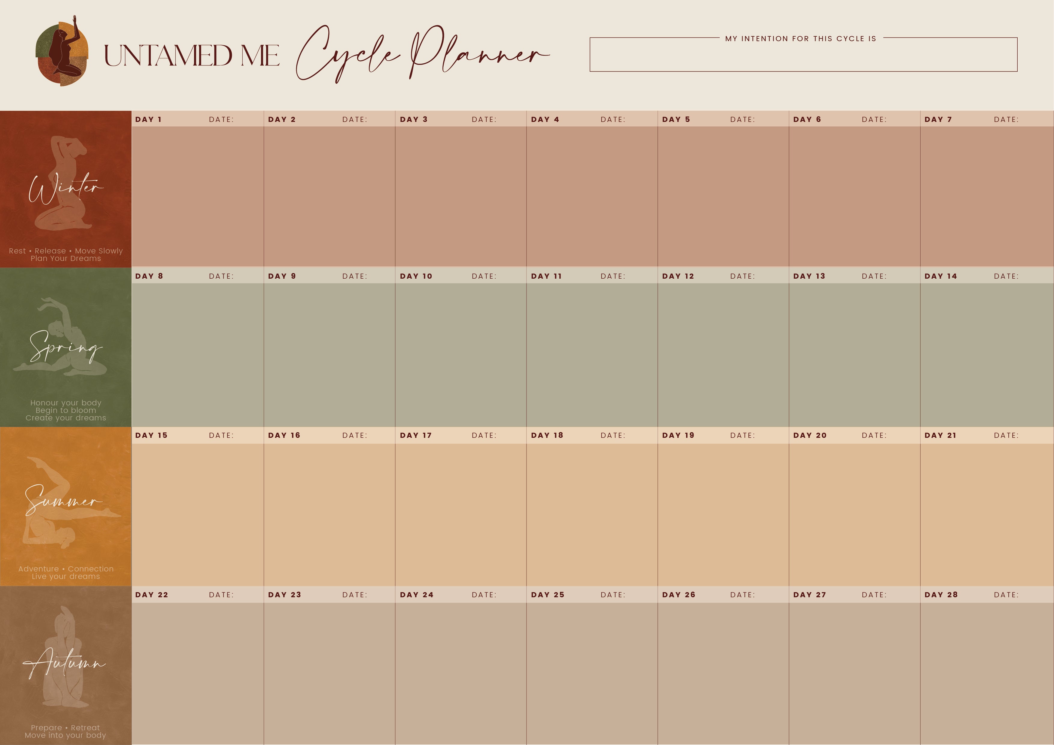 CYCLE PLANNER DIGITAL DOWNLOAD – Untamed Me